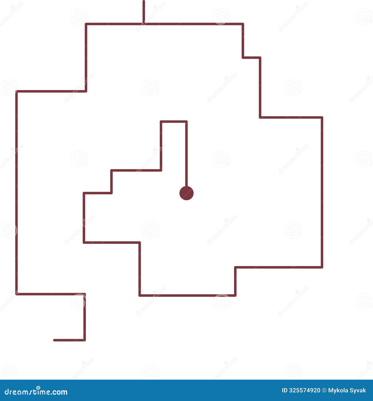 Cross Shape Maze Game Labyrinth Puzzle Stock Illustration ...