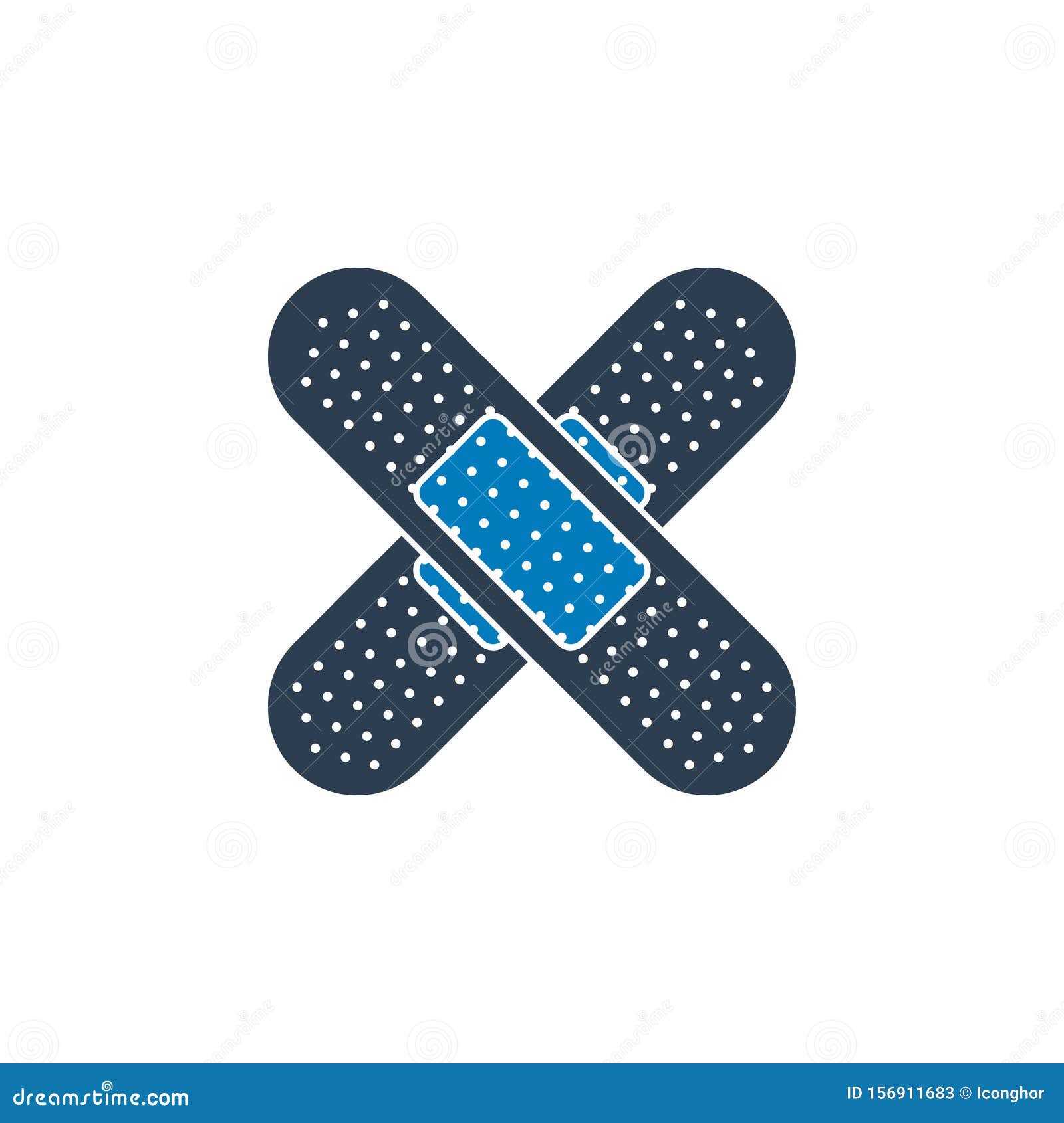 Cross Shaped Adhesive Plaster Icon. Stock Vector - Illustration of flat ...