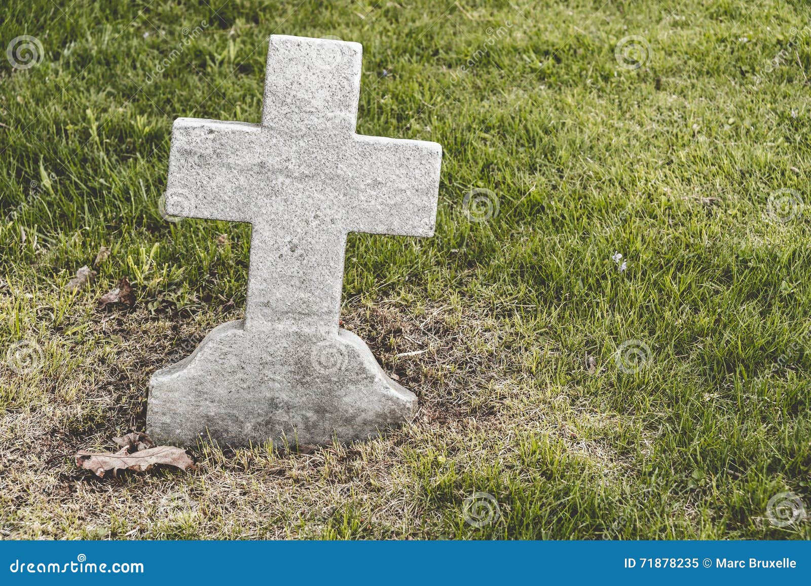 Cross-shaped Tombstones In An Old Cemetery Stock Photography ...
