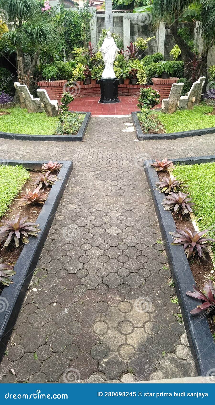 Cross-shaped Path in the Prayer Garden Stock Image - Image of shaped ...