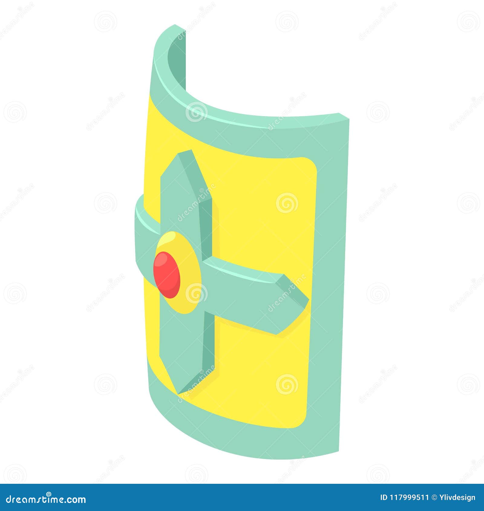 Cross on Shield Icon, Isometric Style Stock Vector - Illustration of ...