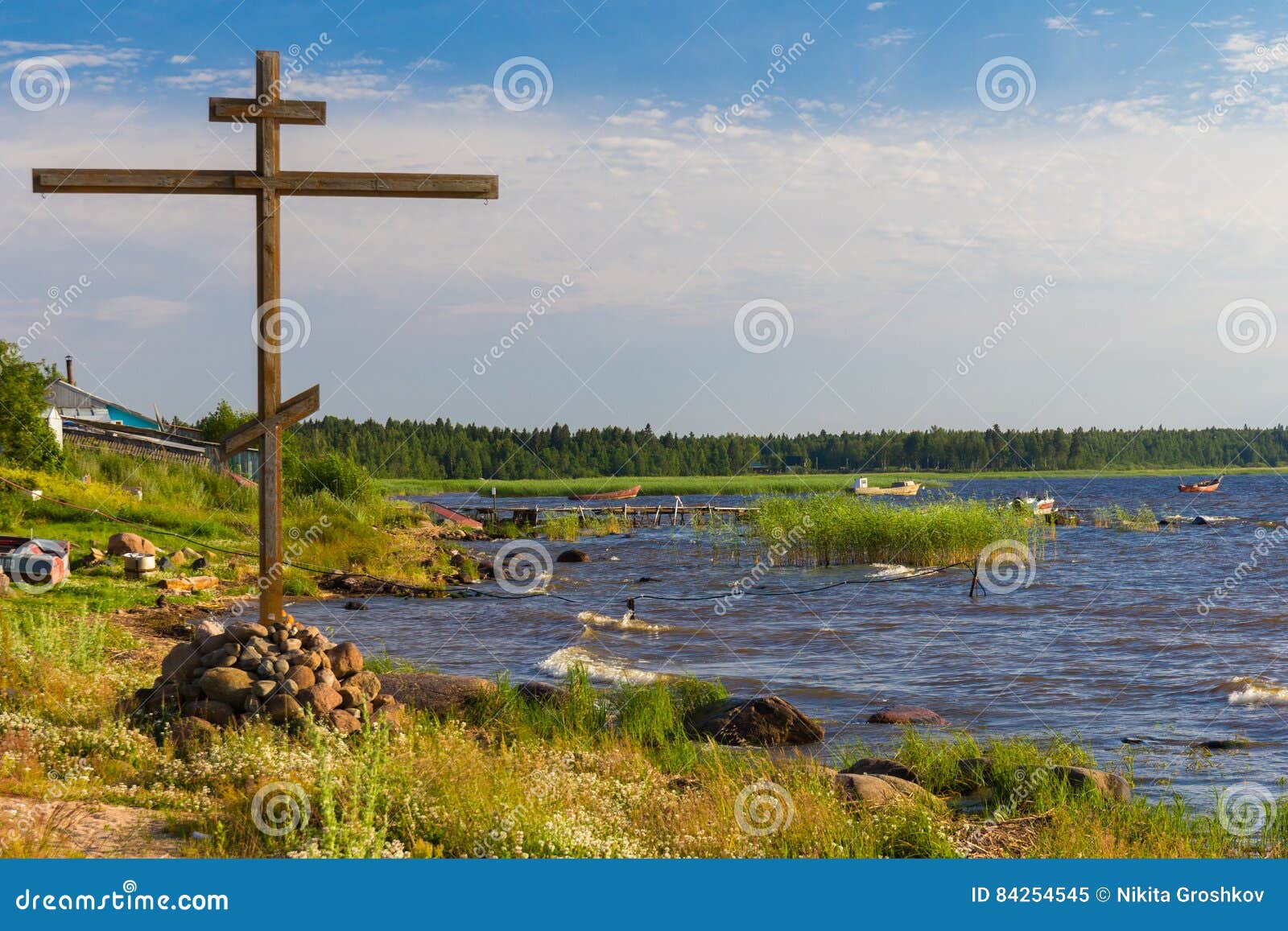 Cross on the shore stock image. Image of cross, orthodox - 84254545