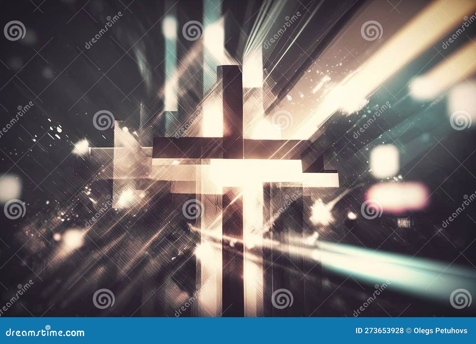 A Cross is Shown in the Middle of a Blurry Image Stock Illustration ...