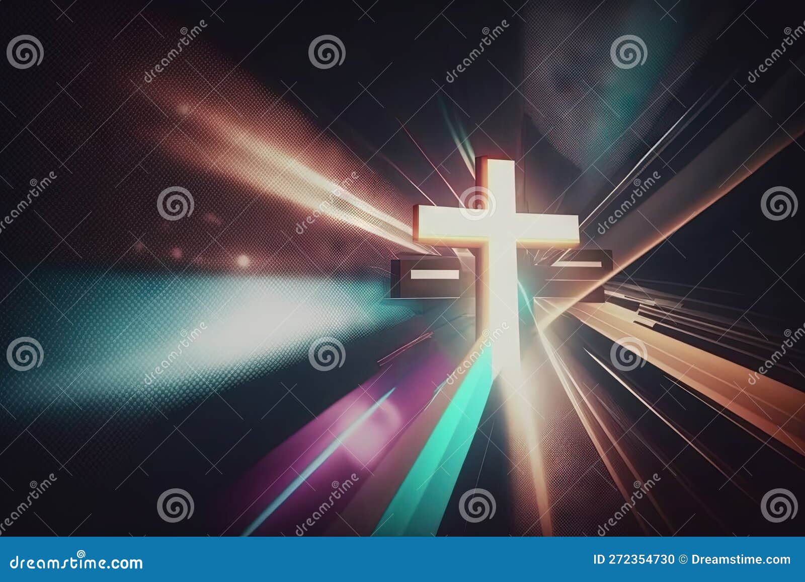 A Cross is Shown in the Middle of a Blurry Image Stock Illustration ...