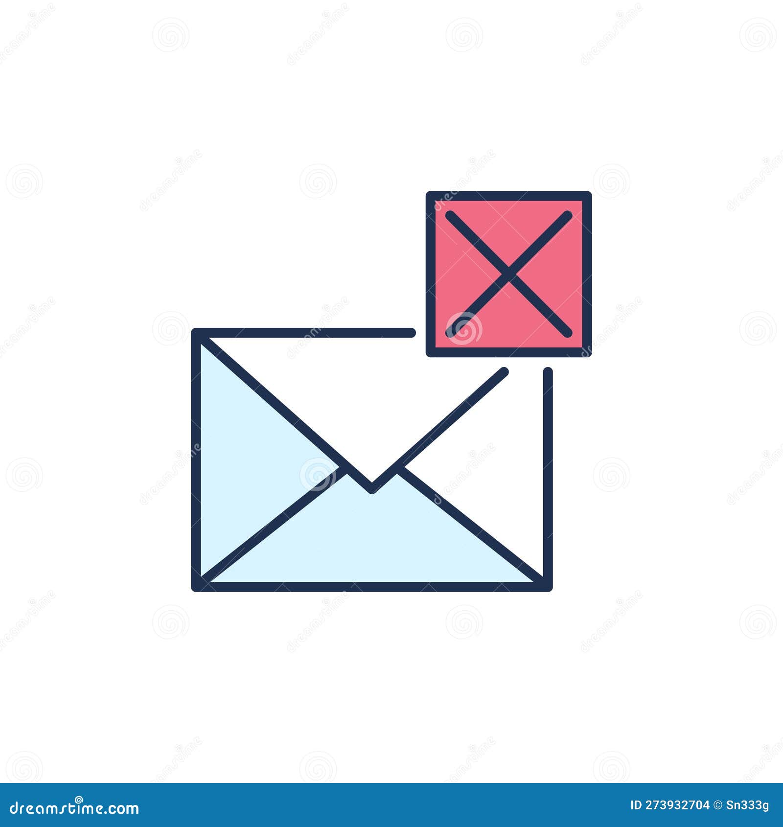 Cross Sign and Envelope Vector Delete Email Concept Colored Icon Stock ...