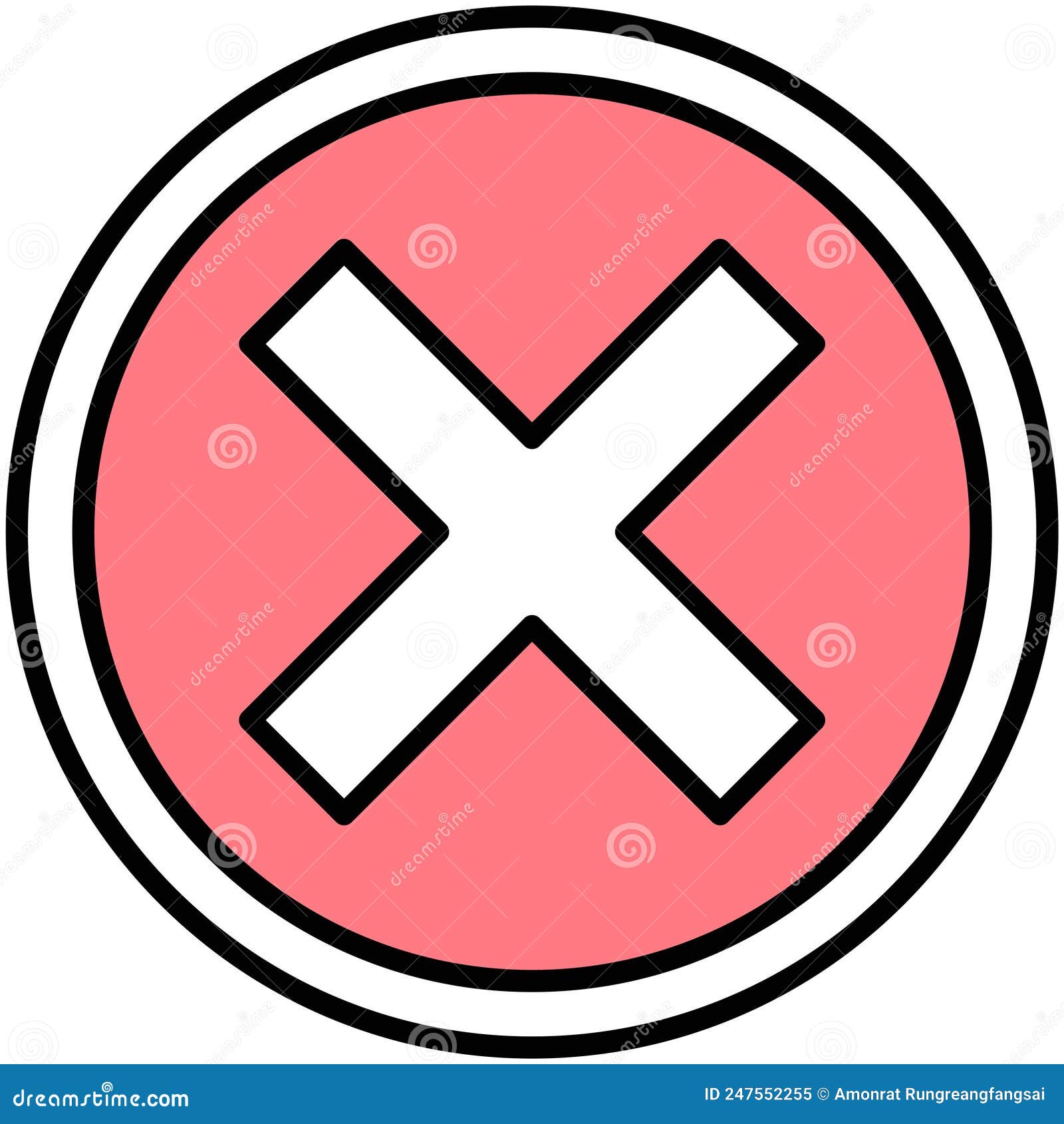 Cross Sign Icon, Prohibition Sign Vector Illustration Stock Vector ...