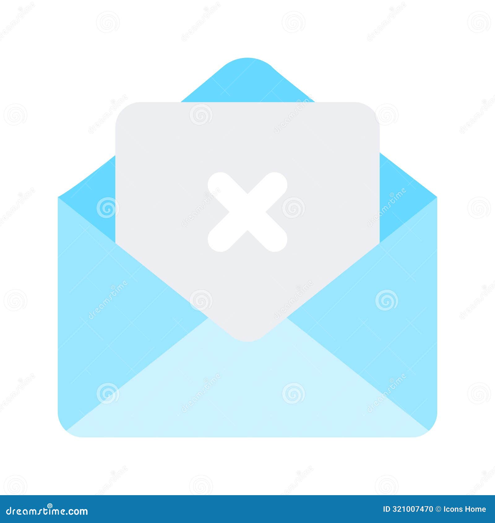 Cross Sign on Mail Denoting Icon of Mail Error, Spam Mail Vector Design ...