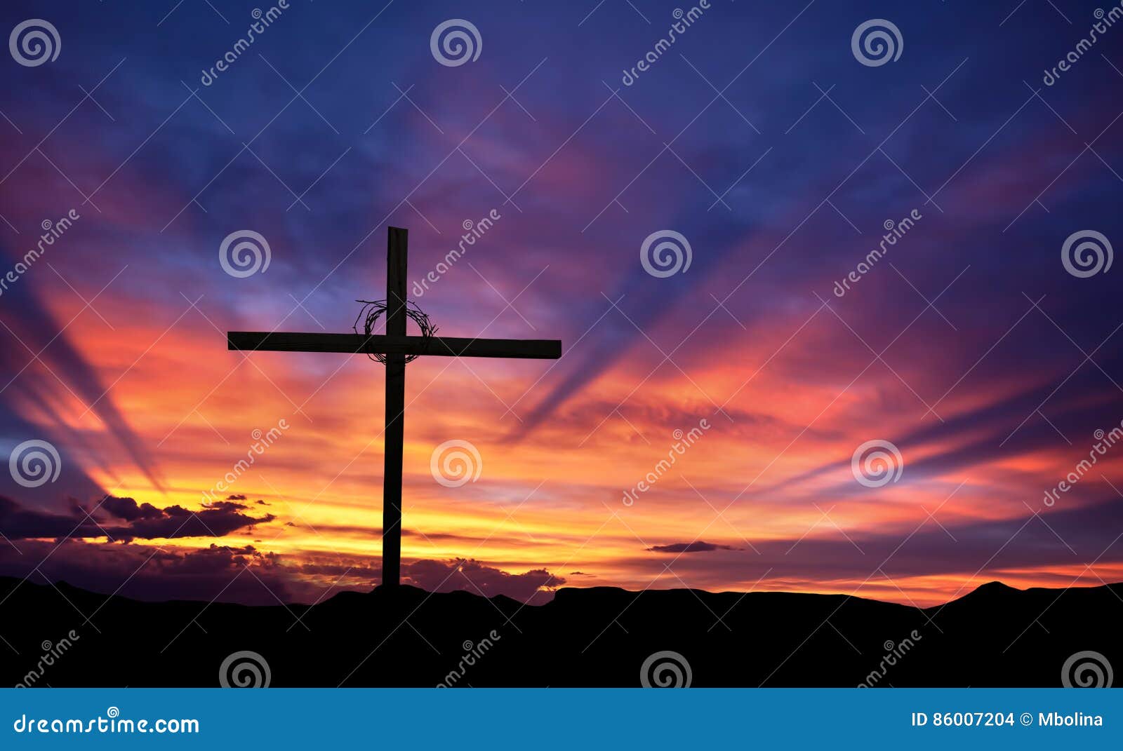 Cross At Sunset, Crucifixion Of Jesus Christ Stock Photography ...