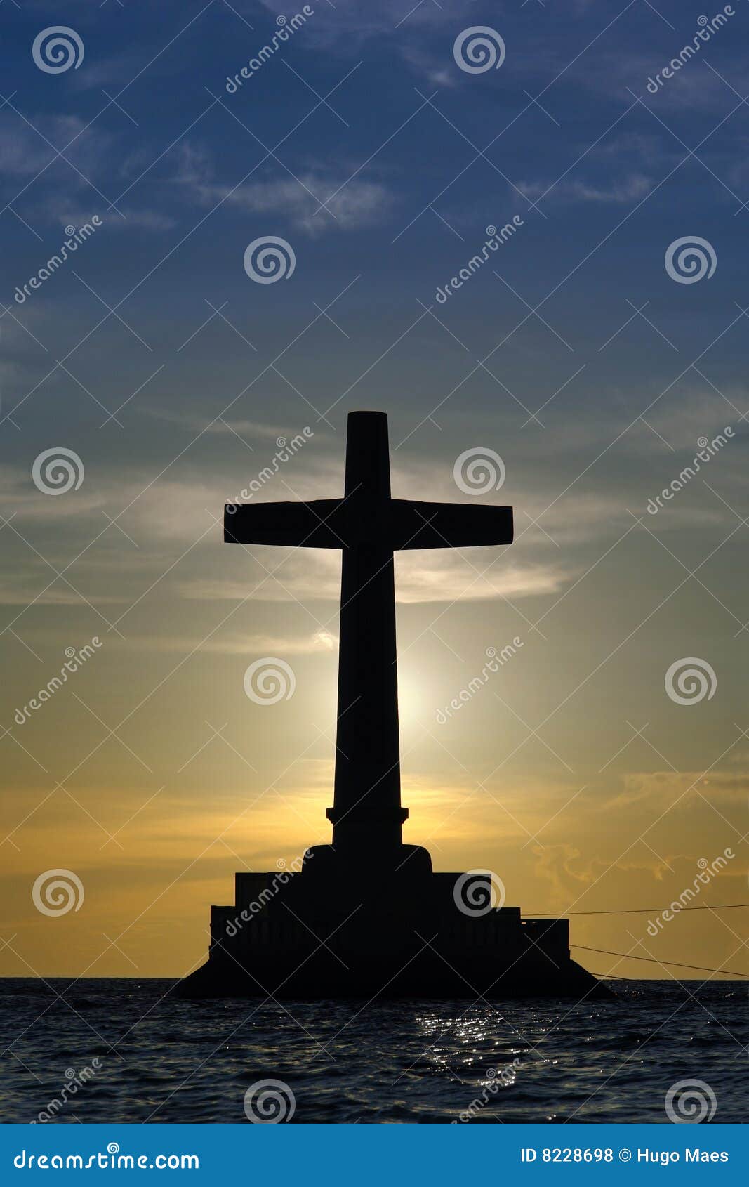 Cross Silhouette Over Sunset Stock Photo - Image of famous, clouds: 8228698