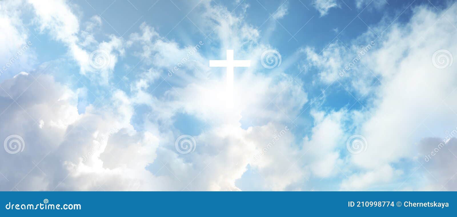 Web Banner Resurrection. Christian Cross With Risen Jesus Christ And ...