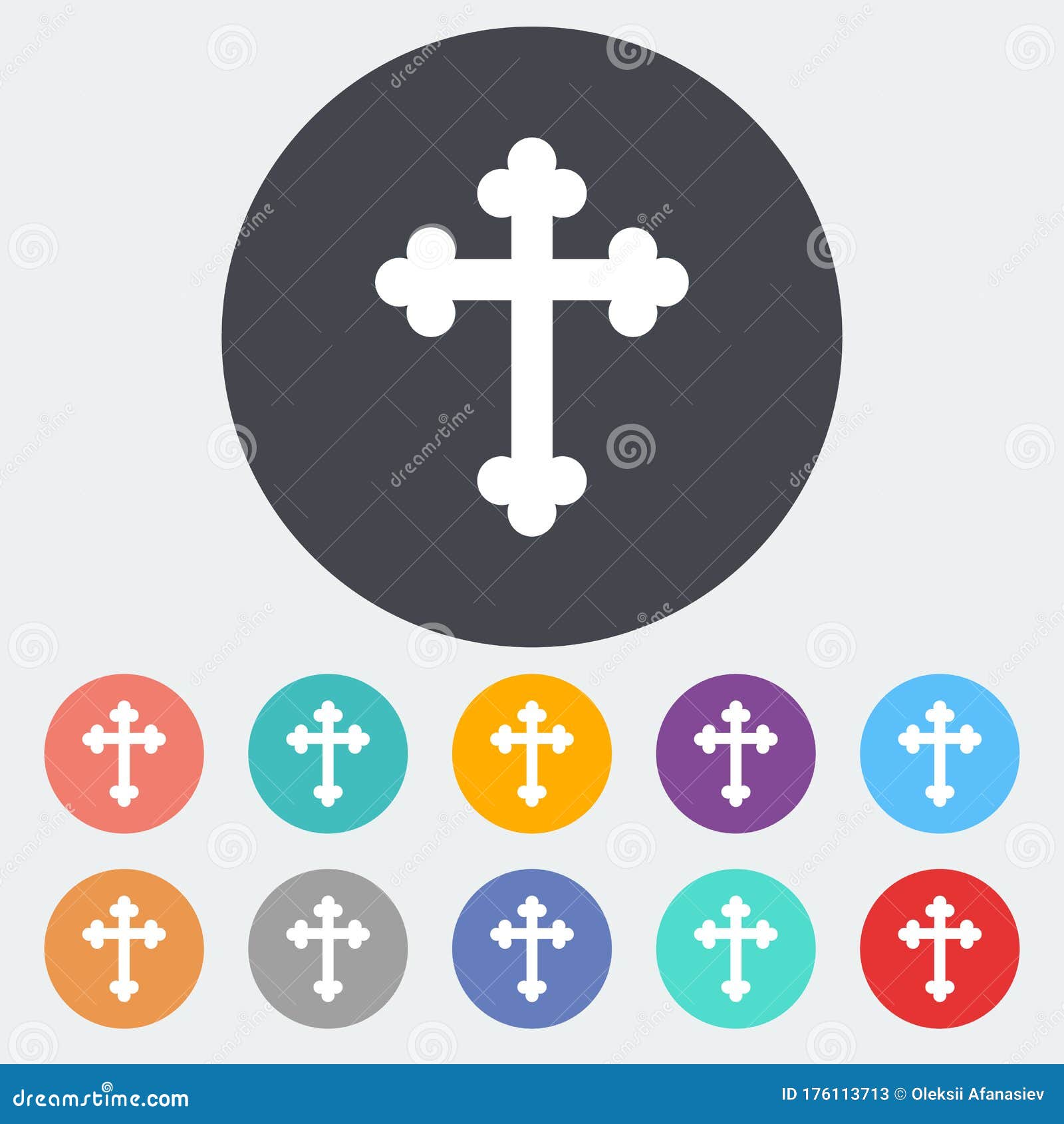 Cross single icon. stock vector. Illustration of object - 176113713