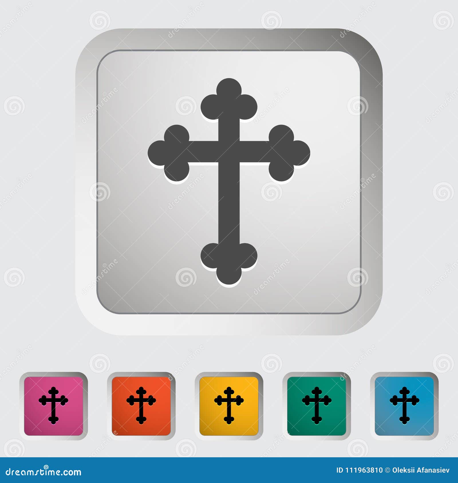 Cross single icon. stock vector. Illustration of faith - 111963810