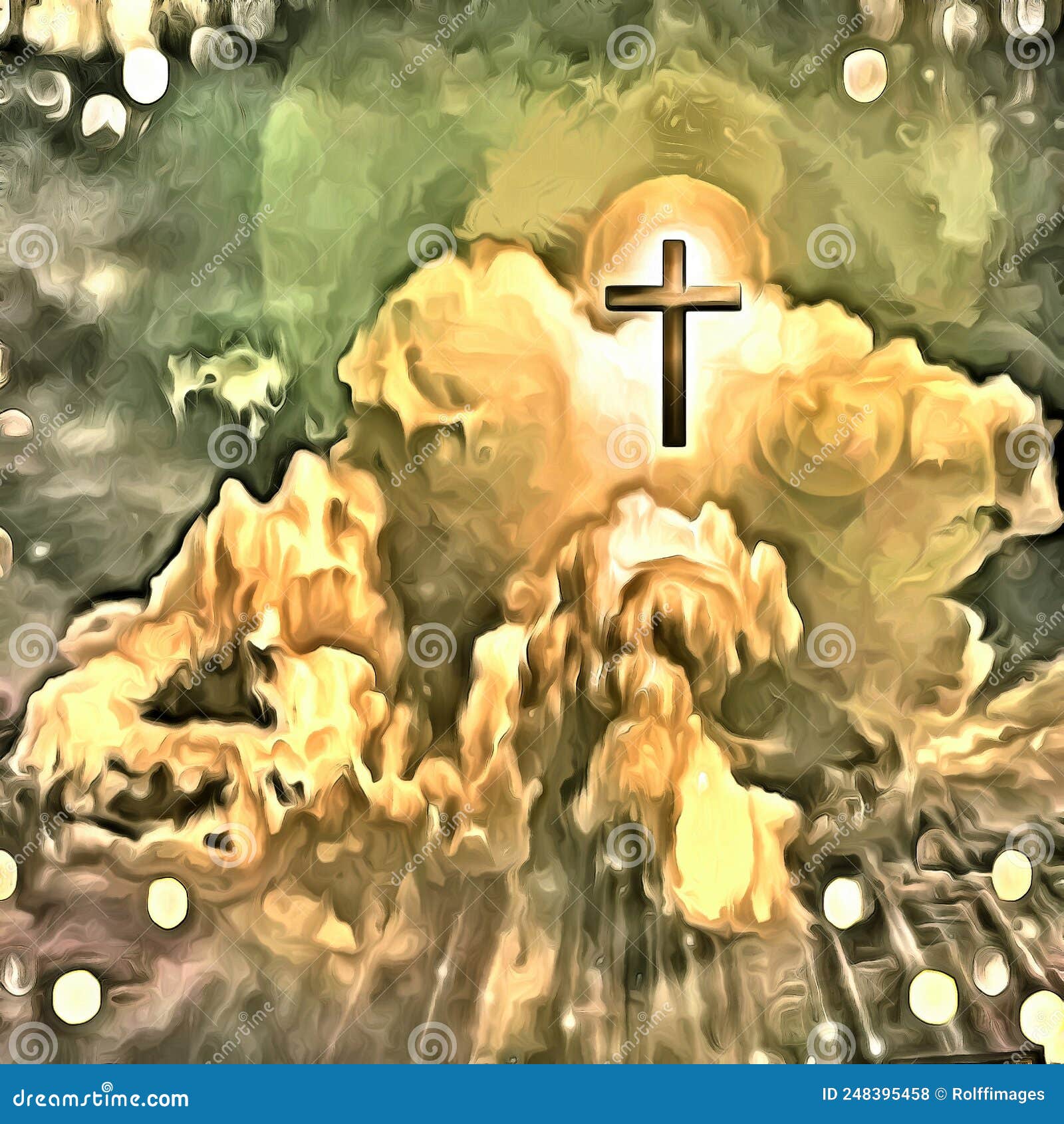 Cross in the Sky stock illustration. Illustration of grace - 248395458