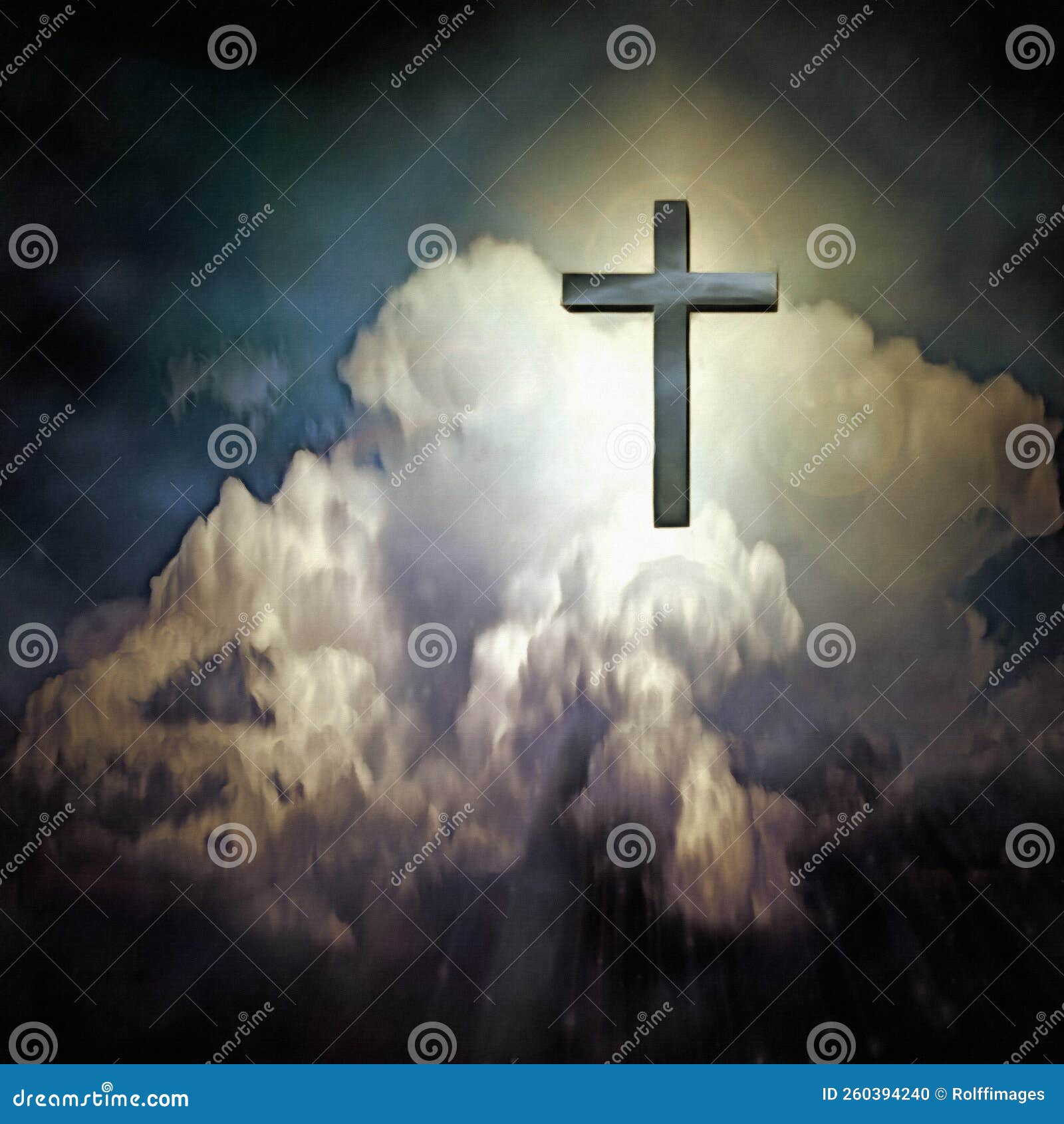 Cross in the Sky stock illustration. Illustration of hope - 260394240