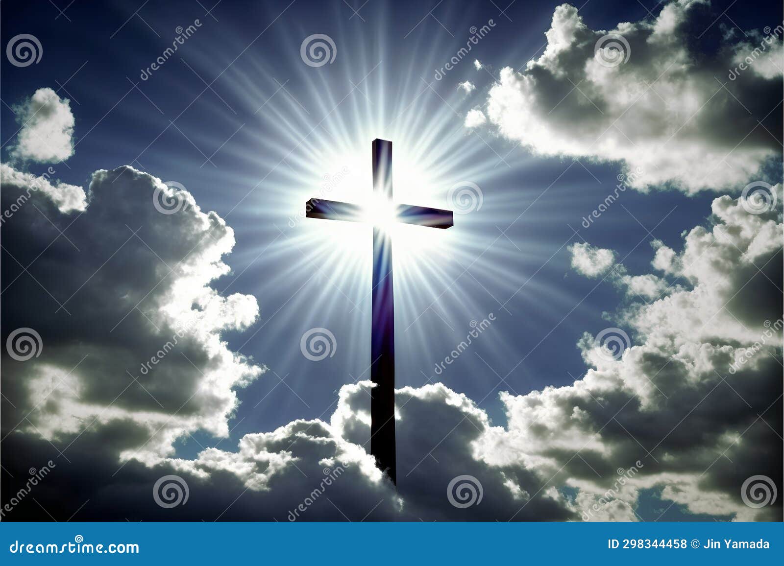 Cross in the Sky with Rays of Light. Conceptual Image Stock ...