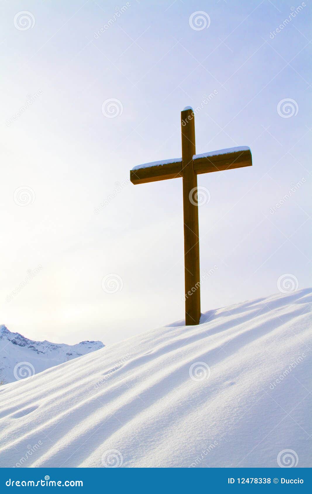 Cross the snow stock photo. Image of outside, religious - 12478338