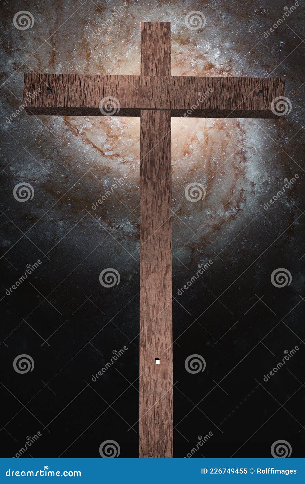 Cross in Space stock illustration. Illustration of holy - 226749455