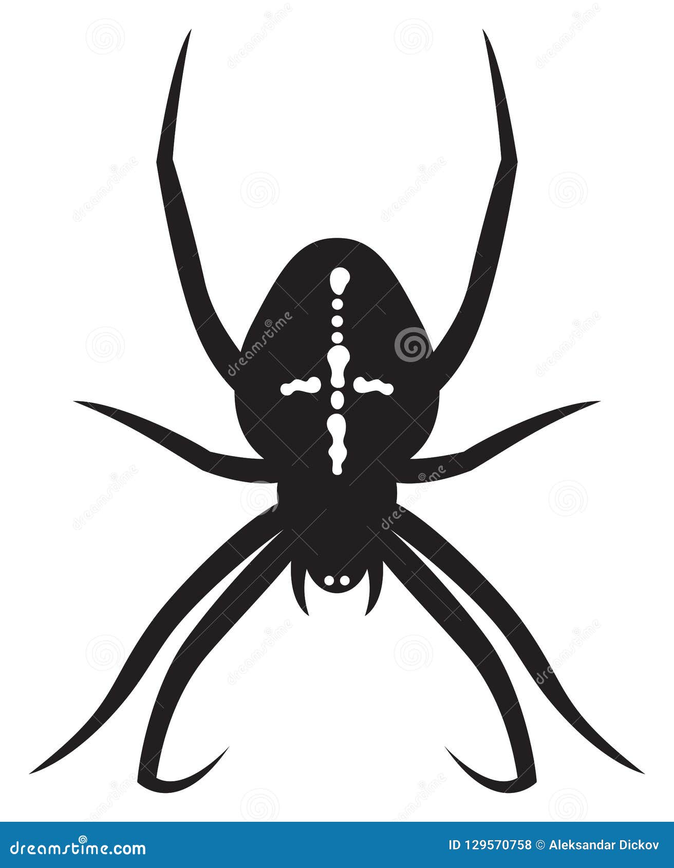 Cross Spider Shape Symbol - Black And White Vector Tattoo Illustration ...