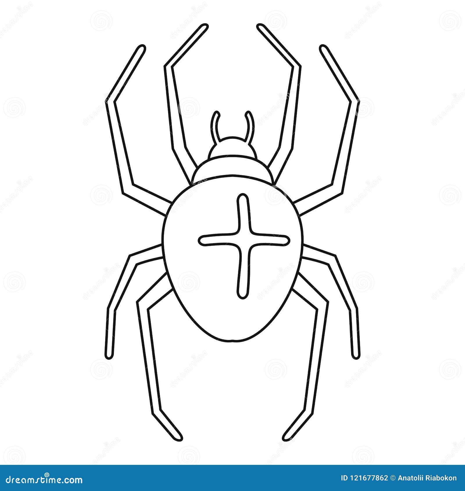 Cross Spider Icon, Outline Style Stock Vector - Illustration of ...