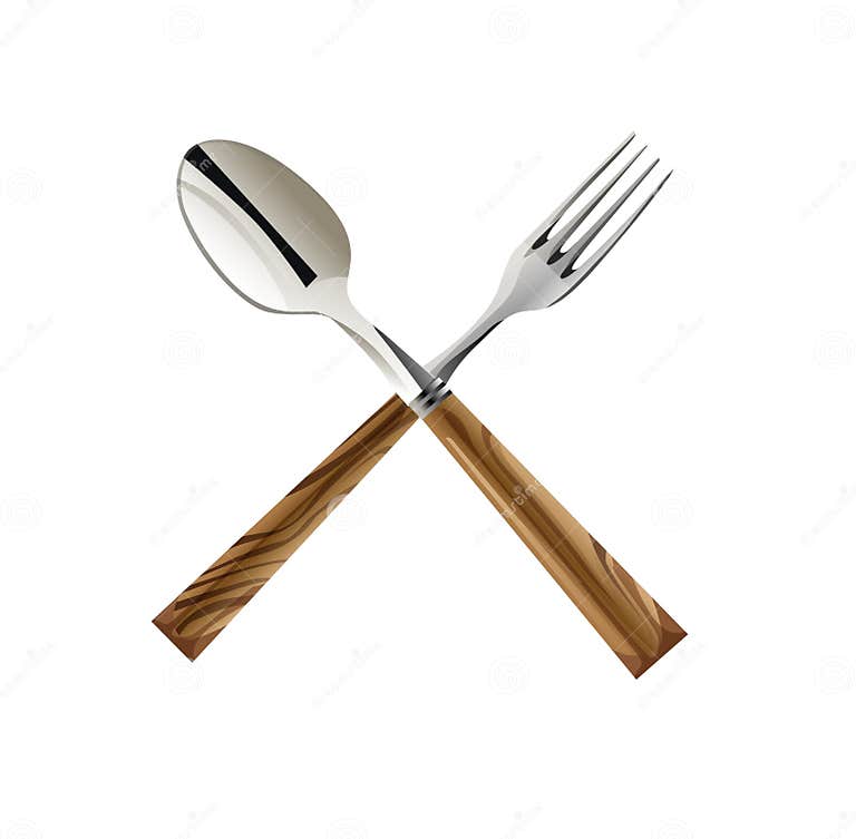 Cross spoon and fork stock vector. Illustration of flatware - 2613354