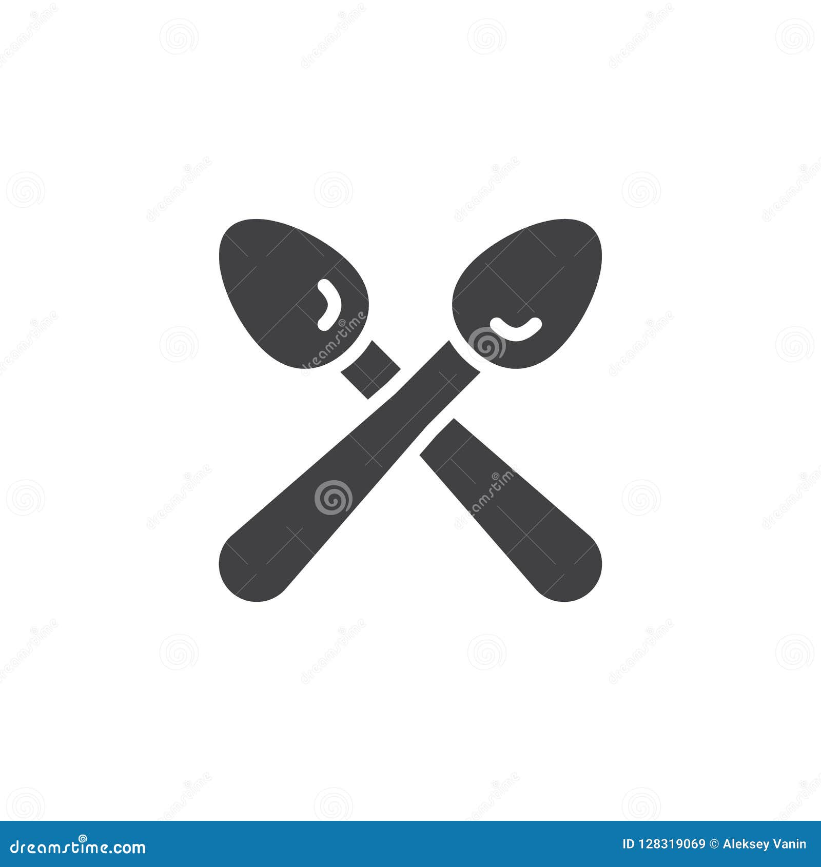 Cross spoons vector icon stock vector. Illustration of flat - 128319069