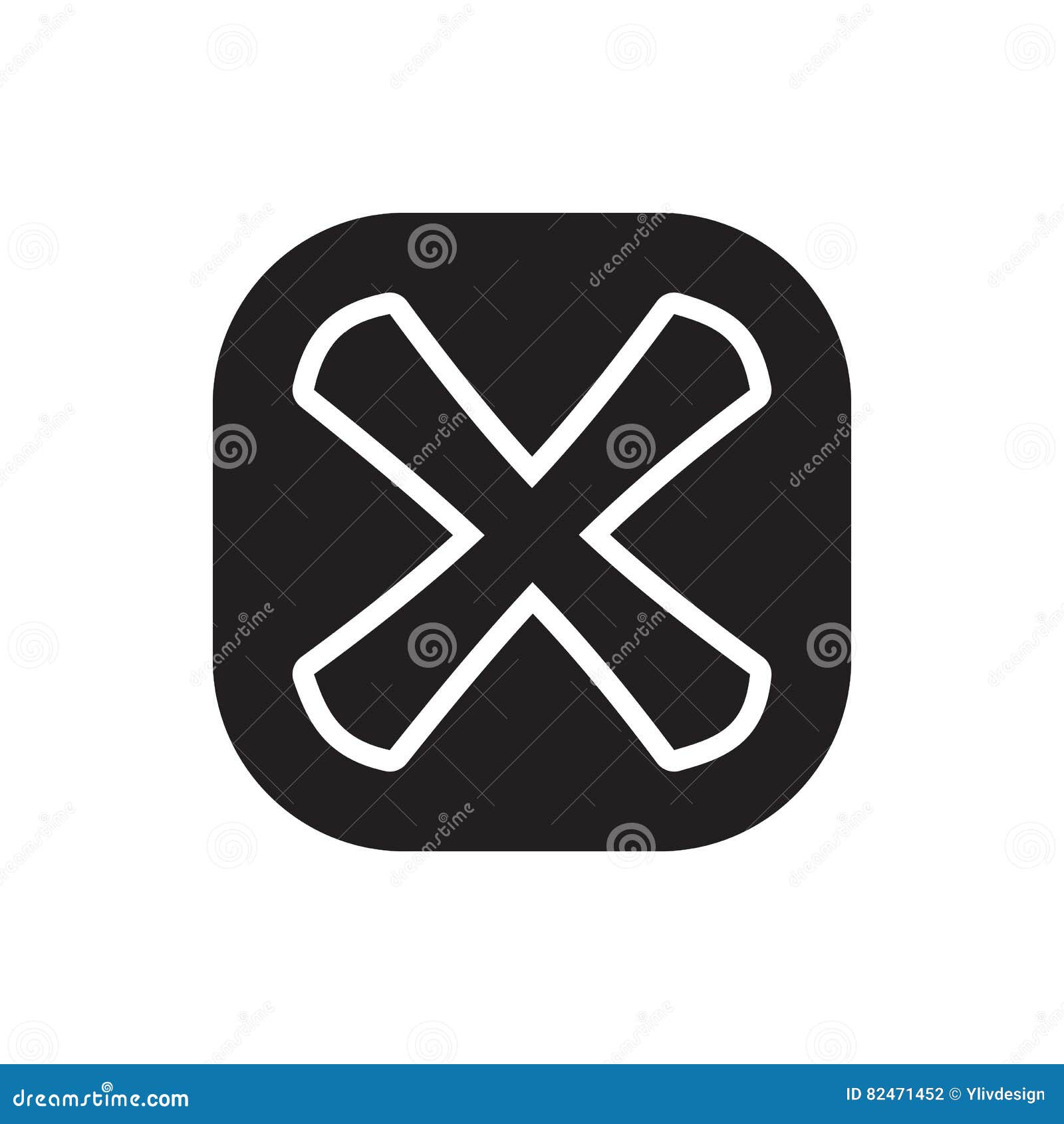 Cross in Square Icon, Simple Style Stock Vector - Illustration of ...
