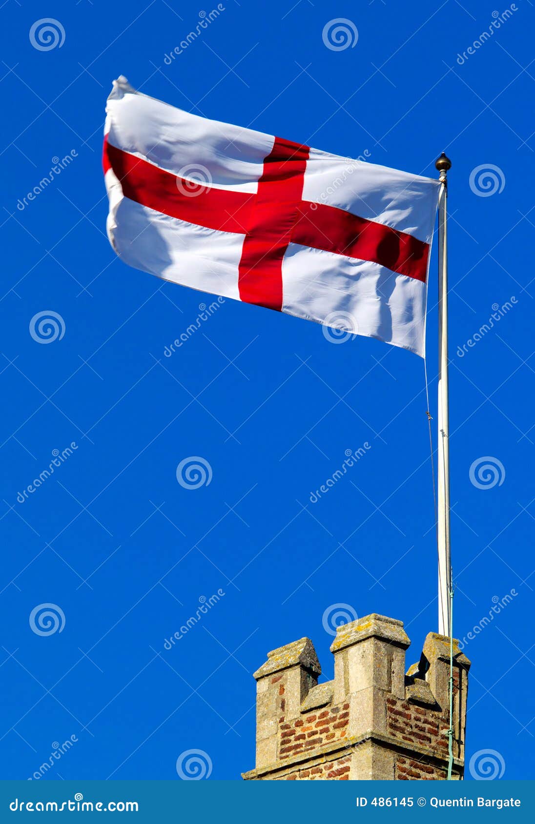 Cross of St George Flying from Castle Ramparts Stock Image - Image of ...