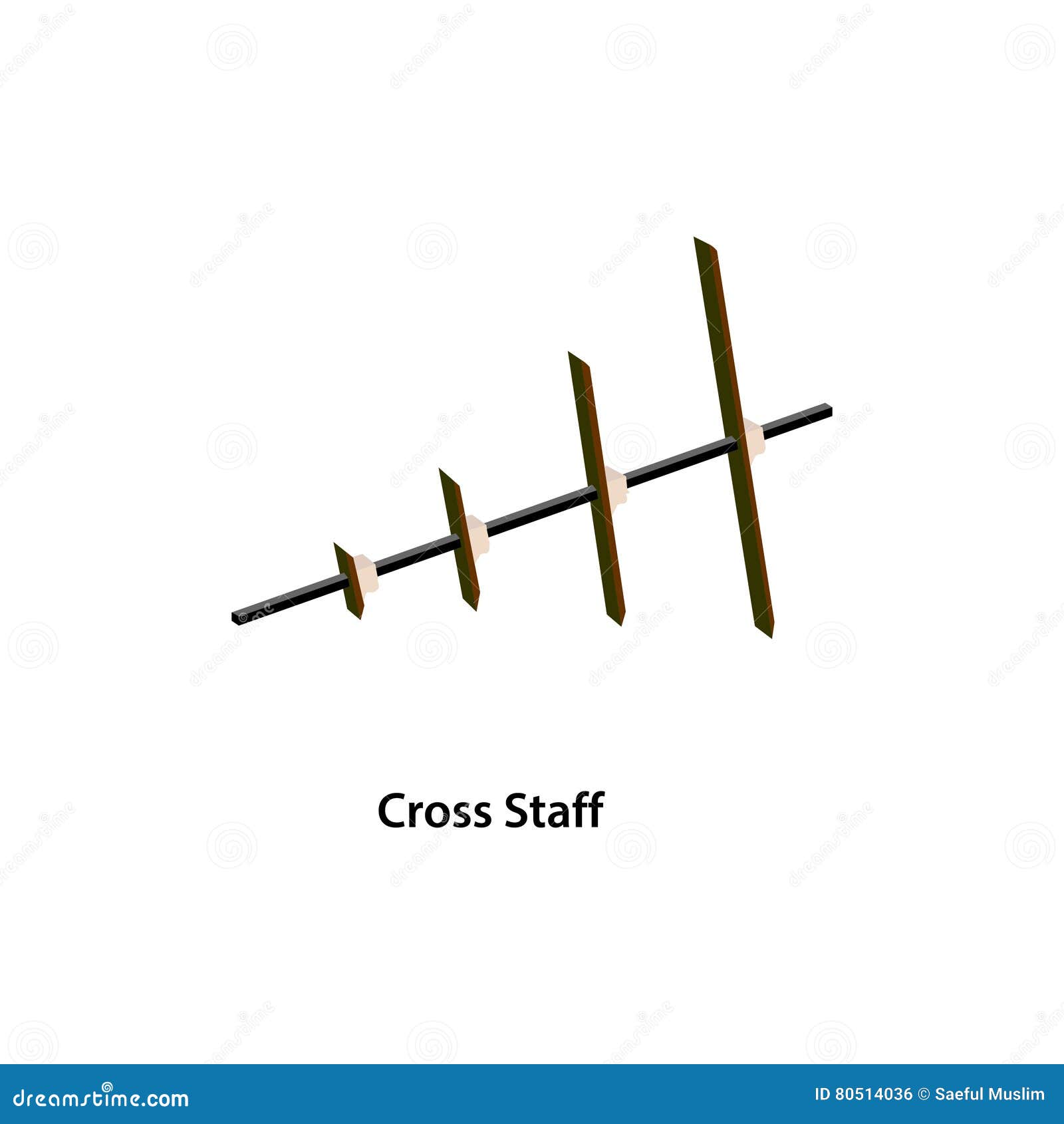 Cross staff stock illustration. Illustration of color - 80514036