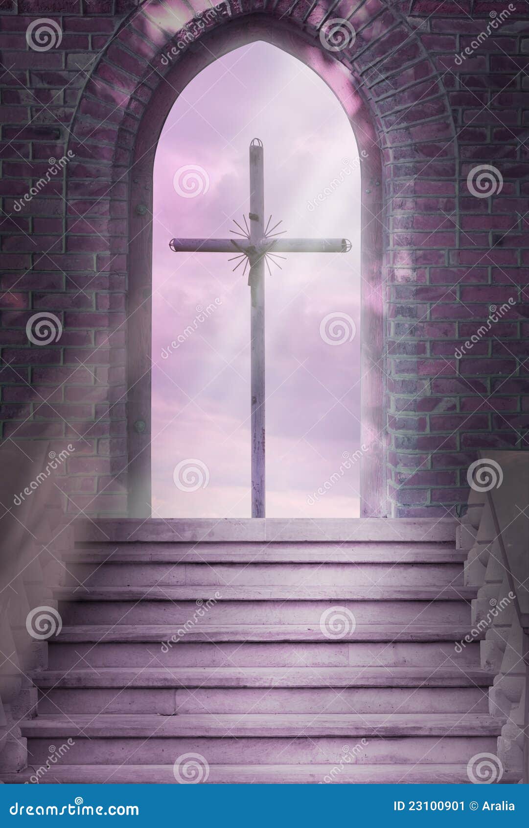 Cross and stairs stock illustration. Illustration of dream - 23100901