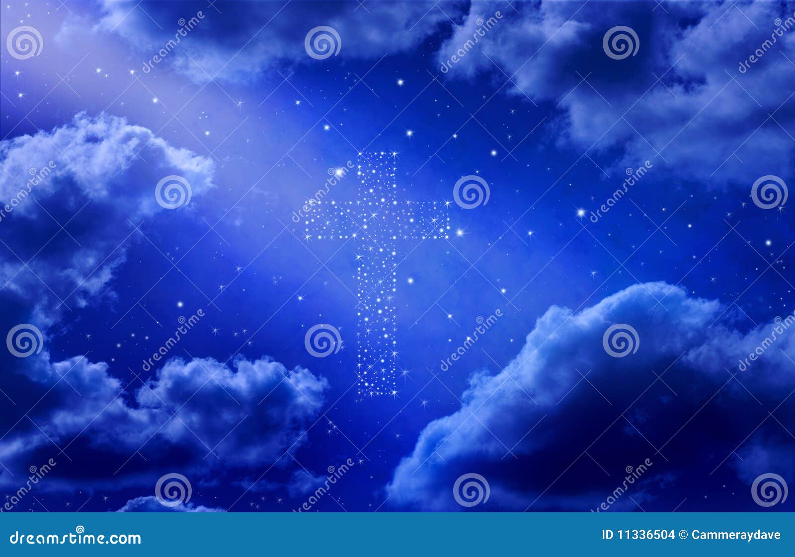 Cross Stars Sky Heaven Background Stock Photo - Image of faith, heaven ...