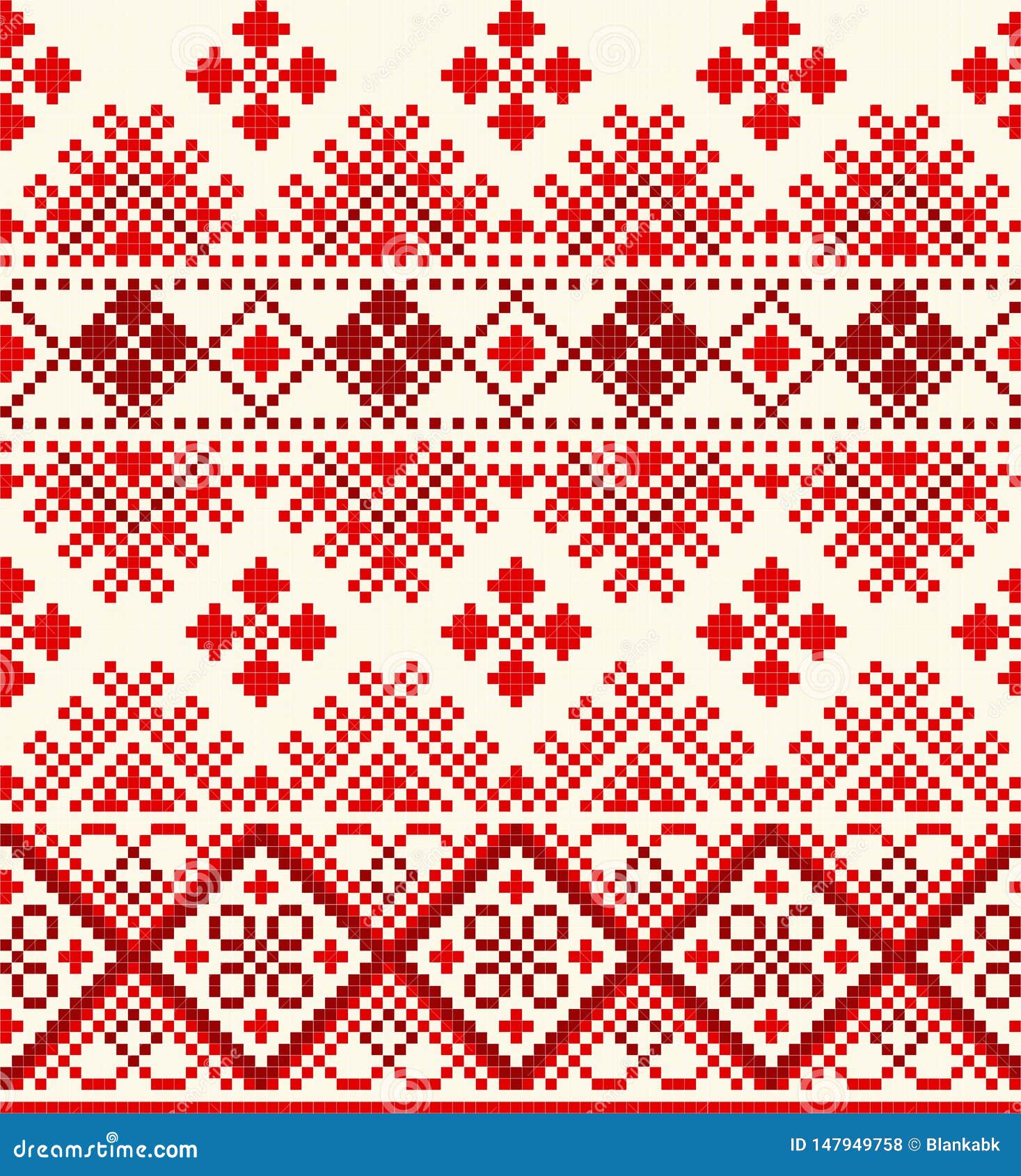 Cross Stich, Set Of Seamless Patterns Cartoon Vector | CartoonDealer ...