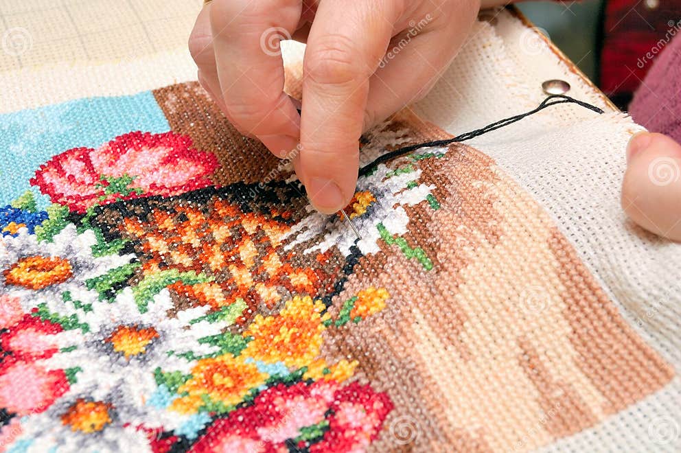 Cross stitch stock image. Image of rows, colorful, hobby - 2100917
