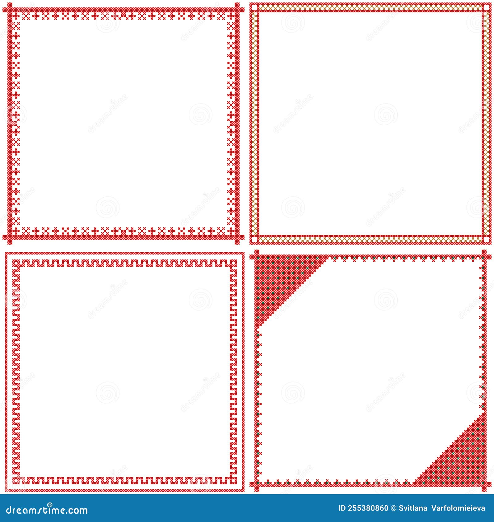Stitch Borders Seamless Pattern. Color Sewing Seams Vector Illustration ...
