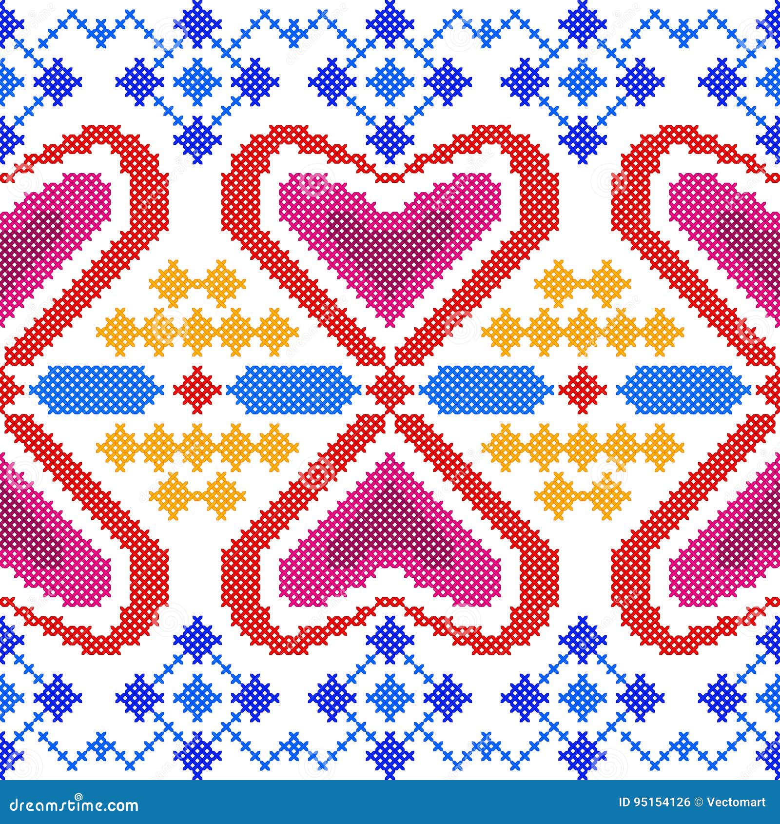 Cross Stitch Embroidery Geometrical Design for Seamless Pattern Texture ...