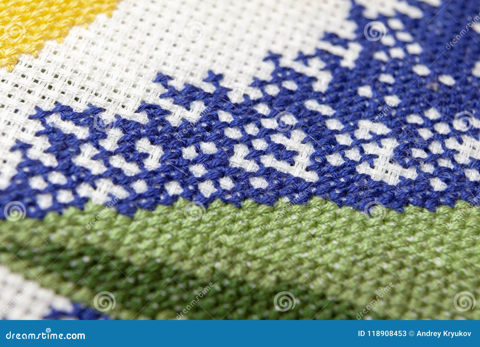 Cross-stitch. Macro Photography of Embroidery Sites Stock Image - Image ...