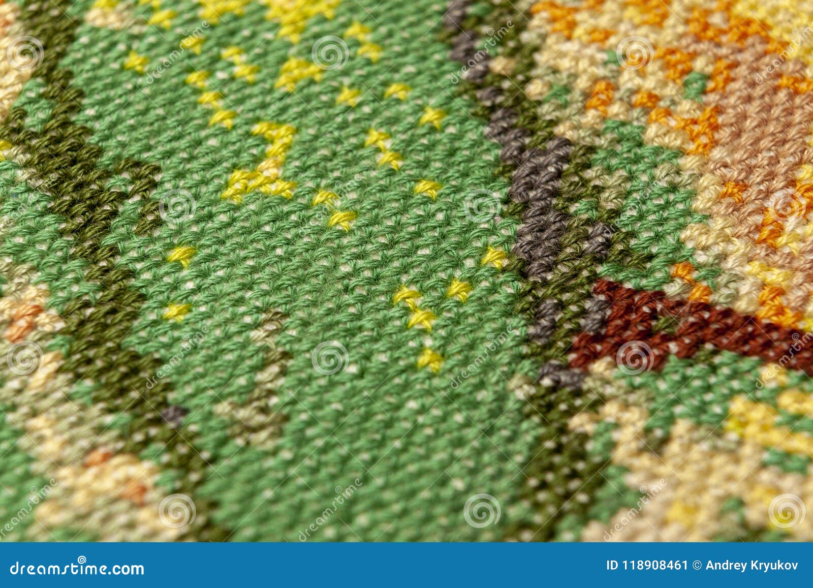 Cross-stitch. Macro Photography of Embroidery Sites Stock Image - Image ...