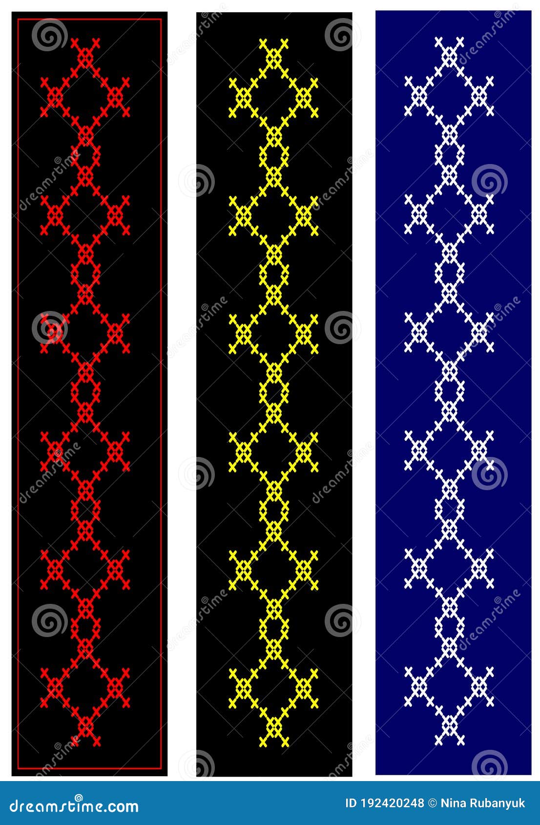 Cross-stitch Repeating Patterns Stock Vector - Illustration of design ...