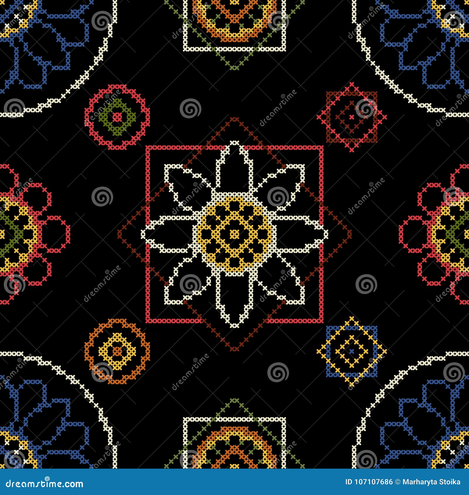 Cross Stitch Seamless Pattern Background. Stock Vector - Illustration ...