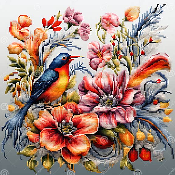 Cross Stitch Symphony Transforming Thread Into Stitched Masterpieces Stock Image Image Of