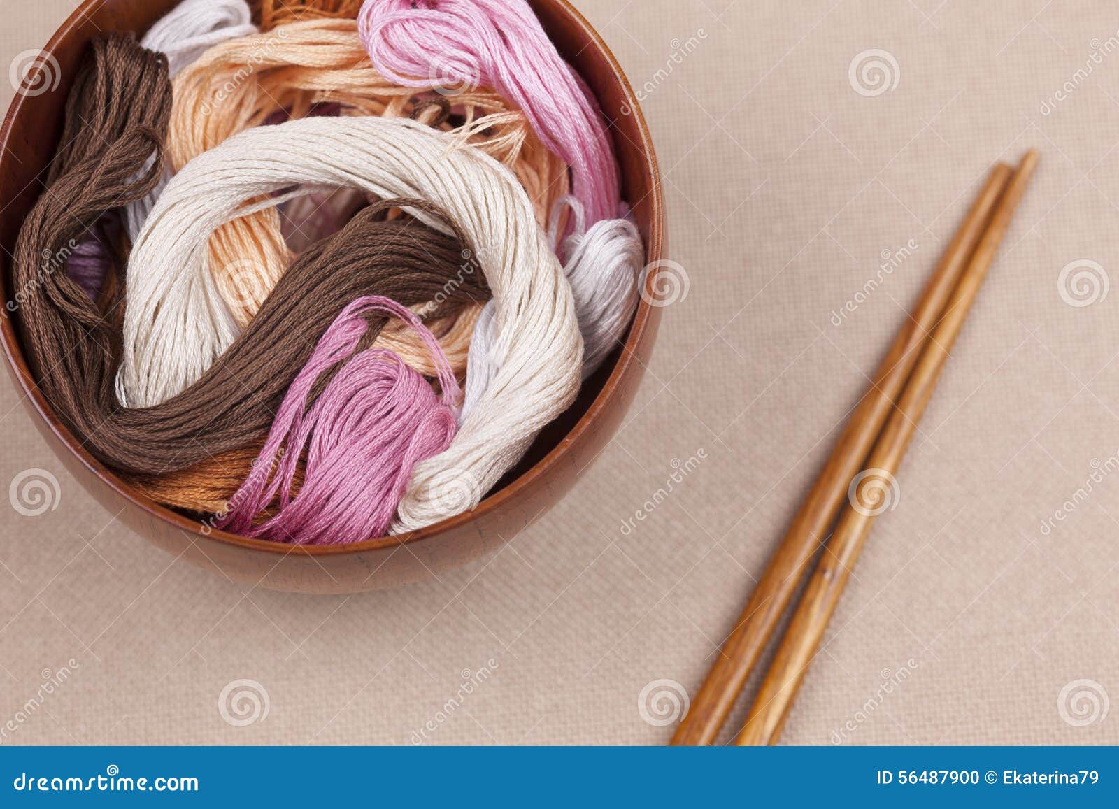 Cross-stitch Threads in Bowl Stock Photo - Image of craft, embroidery ...