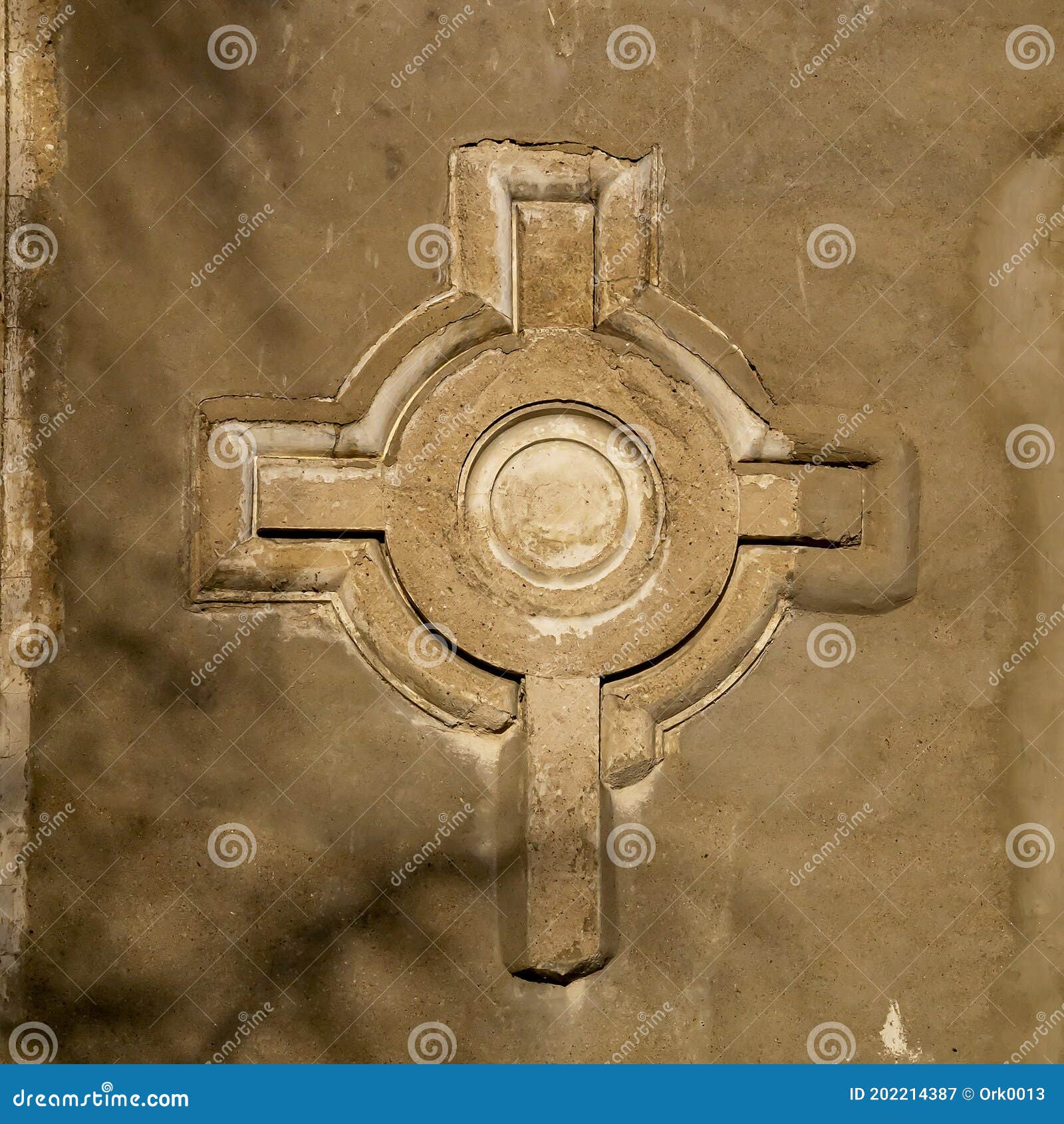 Cross on a stone wall stock image. Image of grunge, easter - 202214387