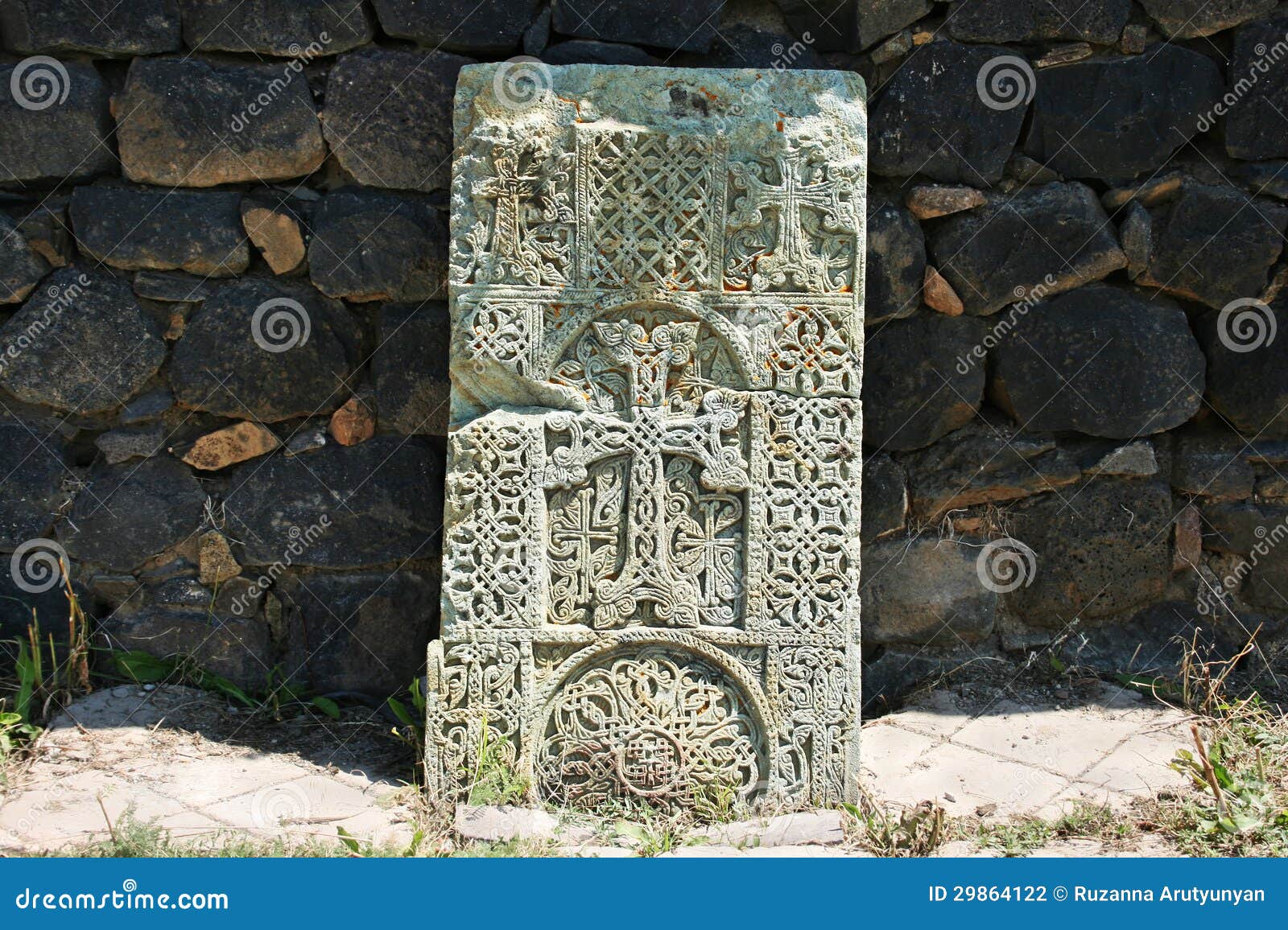 Khachkar or cross-stone stock photo. Image of culture - 29864122