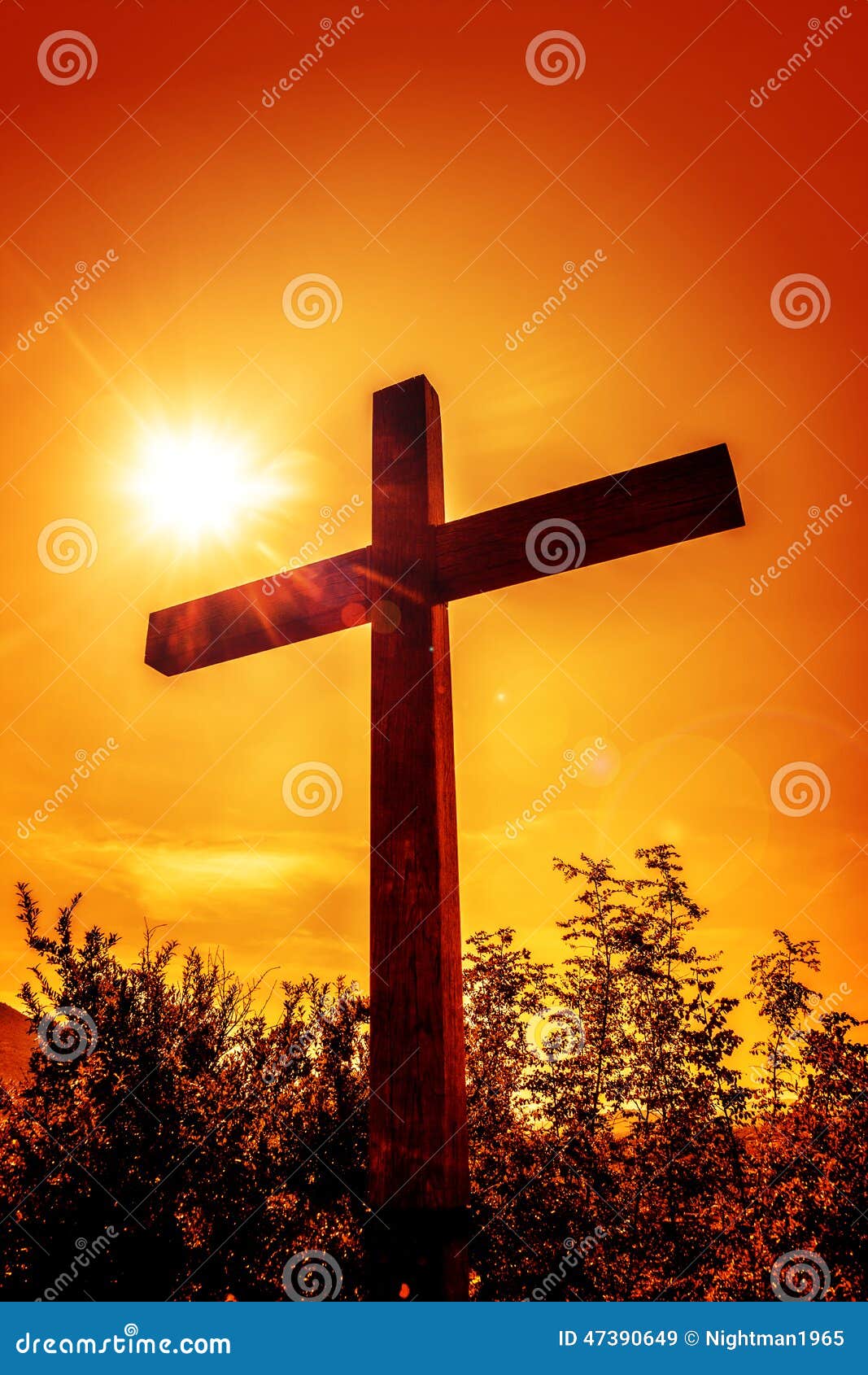 Cross with sun stock image. Image of countryside, cross - 47390649