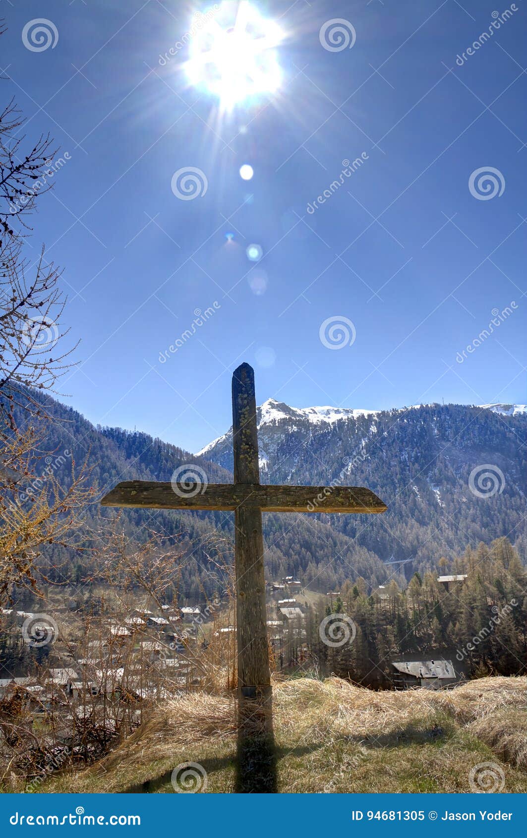 Cross and Sun stock image. Image of summer, landscape - 94681305