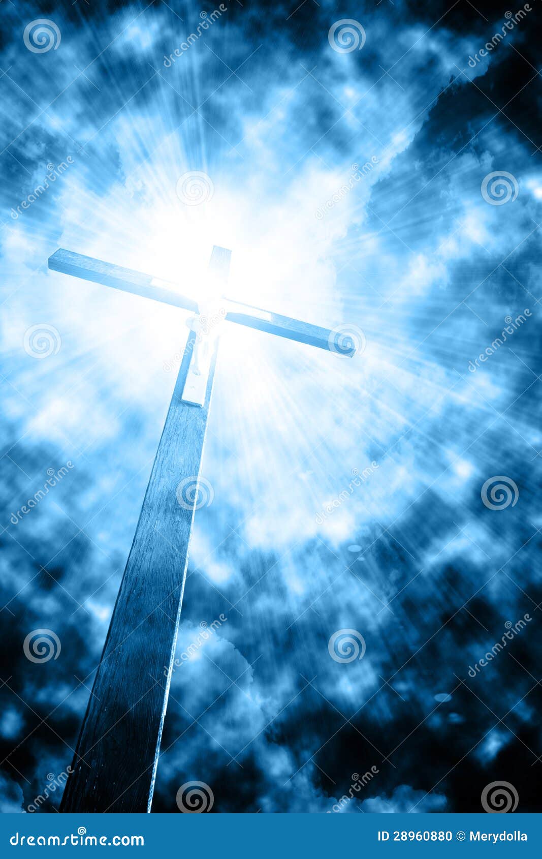 Cross in sunrays stock photo. Image of hope, cross, prayer - 28960880