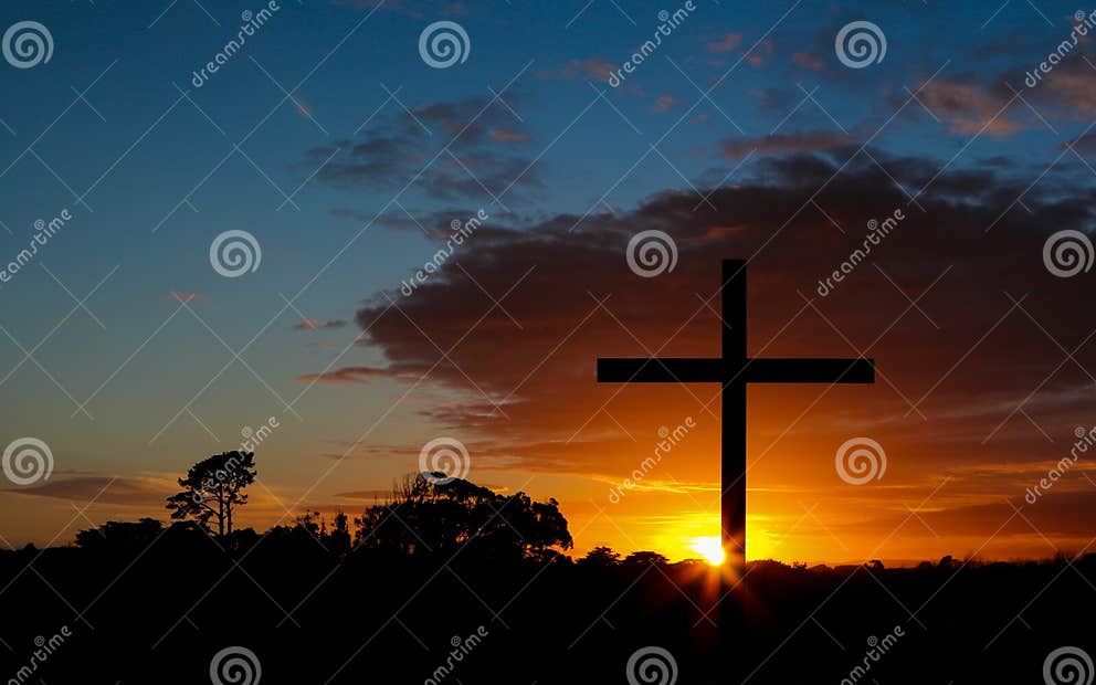 Cross at Sunrise stock photo. Image of sunlight, christianity - 32853182