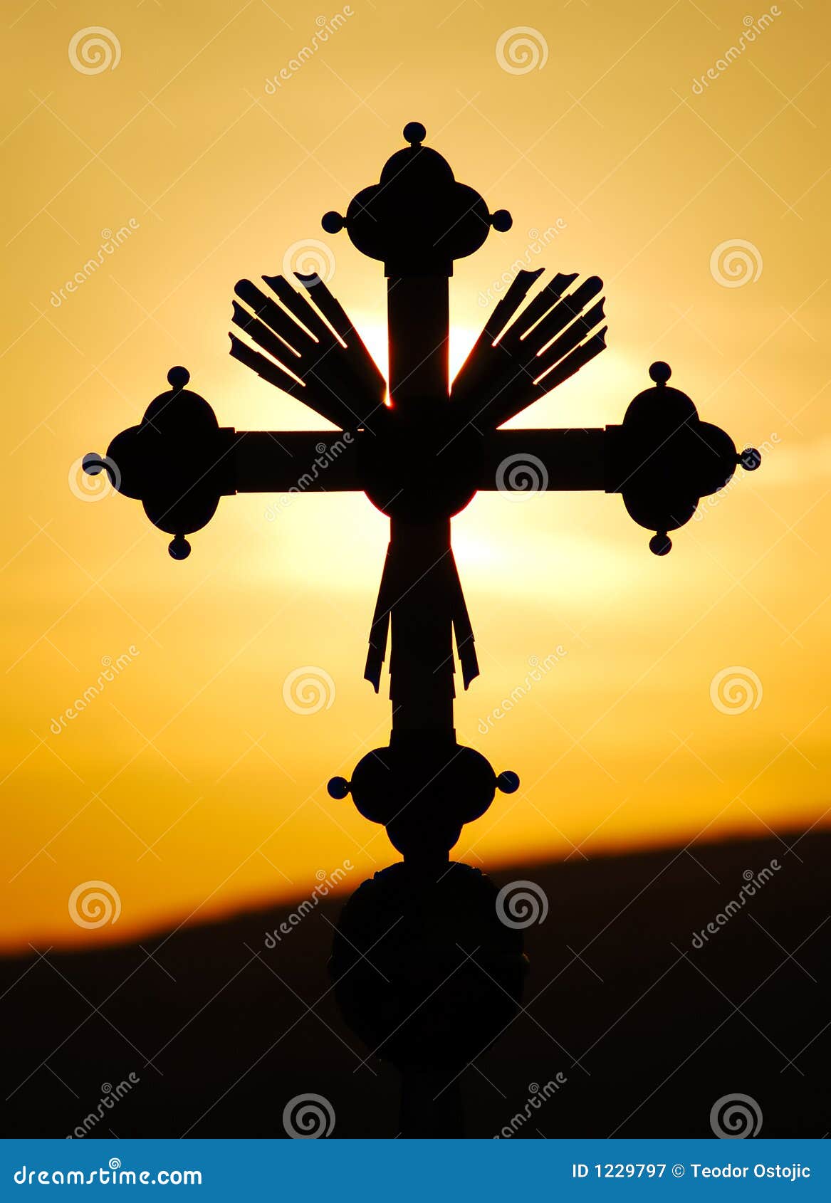 Cross in sunset stock image. Image of jesus, alone, dead - 1229797