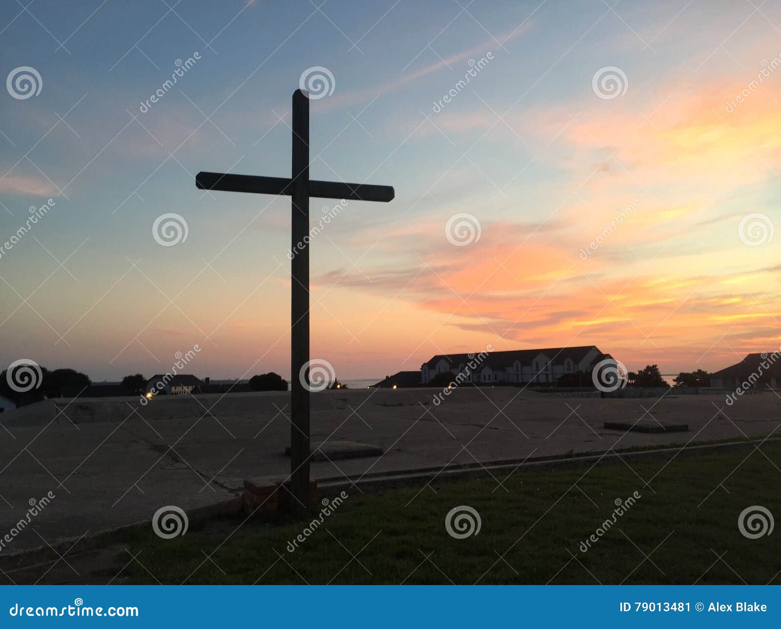 Cross at sunset stock image. Image of sunrise, cross - 79013481