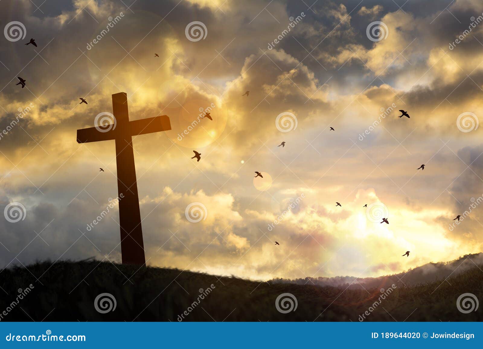 The Cross with Sunset in the Sky Stock Photo - Image of cloud, bible ...