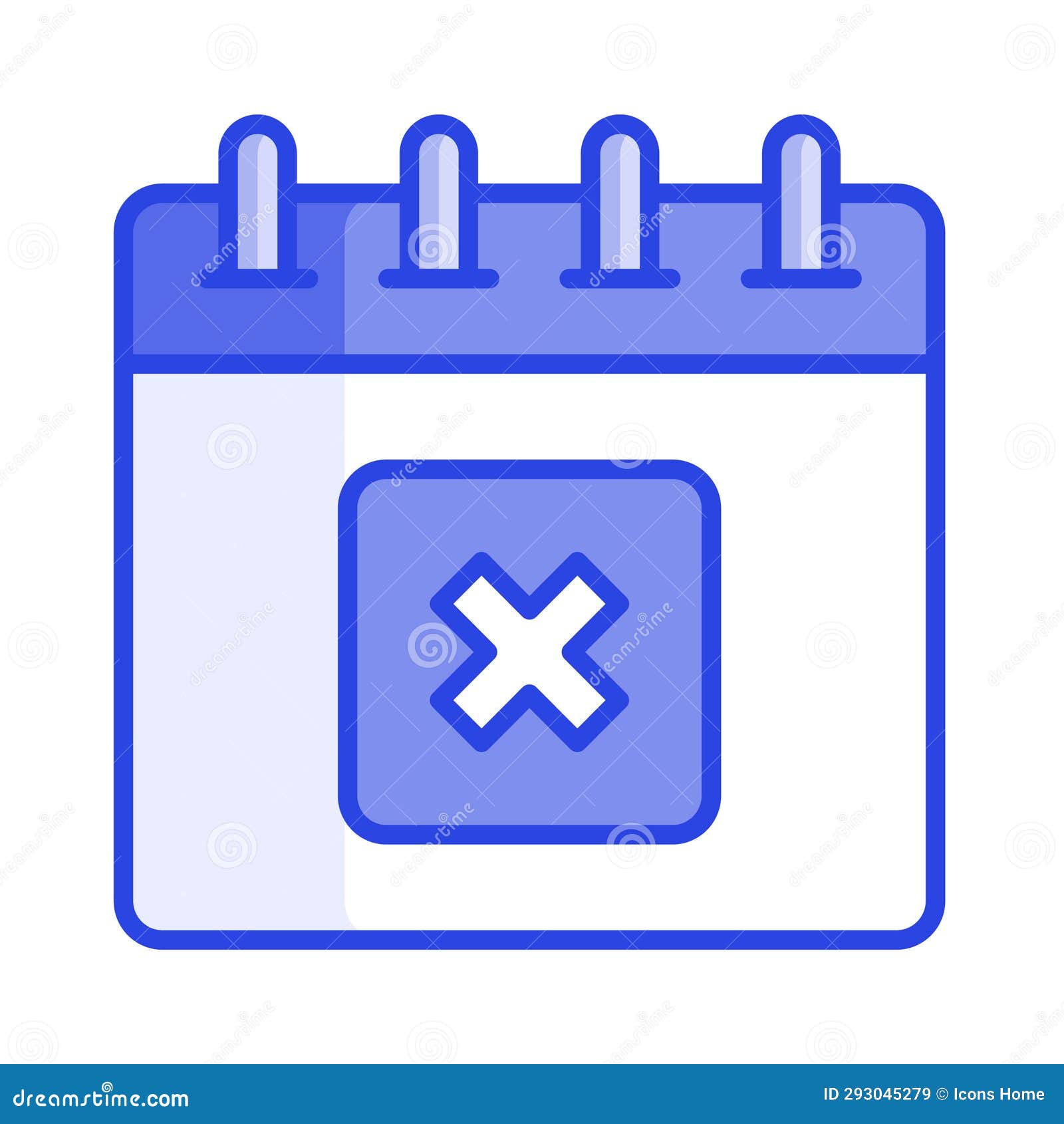 Cross Symbol on Calendar Concept Vector of Reject Calendar Stock ...
